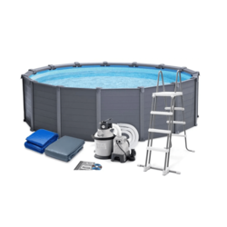 INTEX bazen Graphite Gray Panel 26384NP, set - Ceneje.si