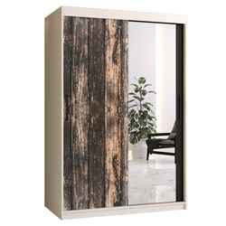 Rustic II klizni ormar 2 vrata/ogledalo 120x62x200 cm rustik drvo/crno ...