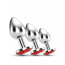 Komplet analnih čepov Bijou rdeč - Jeftinije.hr