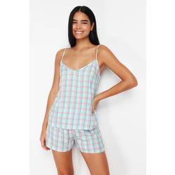 Trendyol Multicolor Plaid Rope Strap Viscose Woven Pajama Set - Ceneje.si