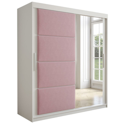Tapi ormar 2 vrata/ogledalo 180x62x200 bijela/roza - Jeftinije.hr